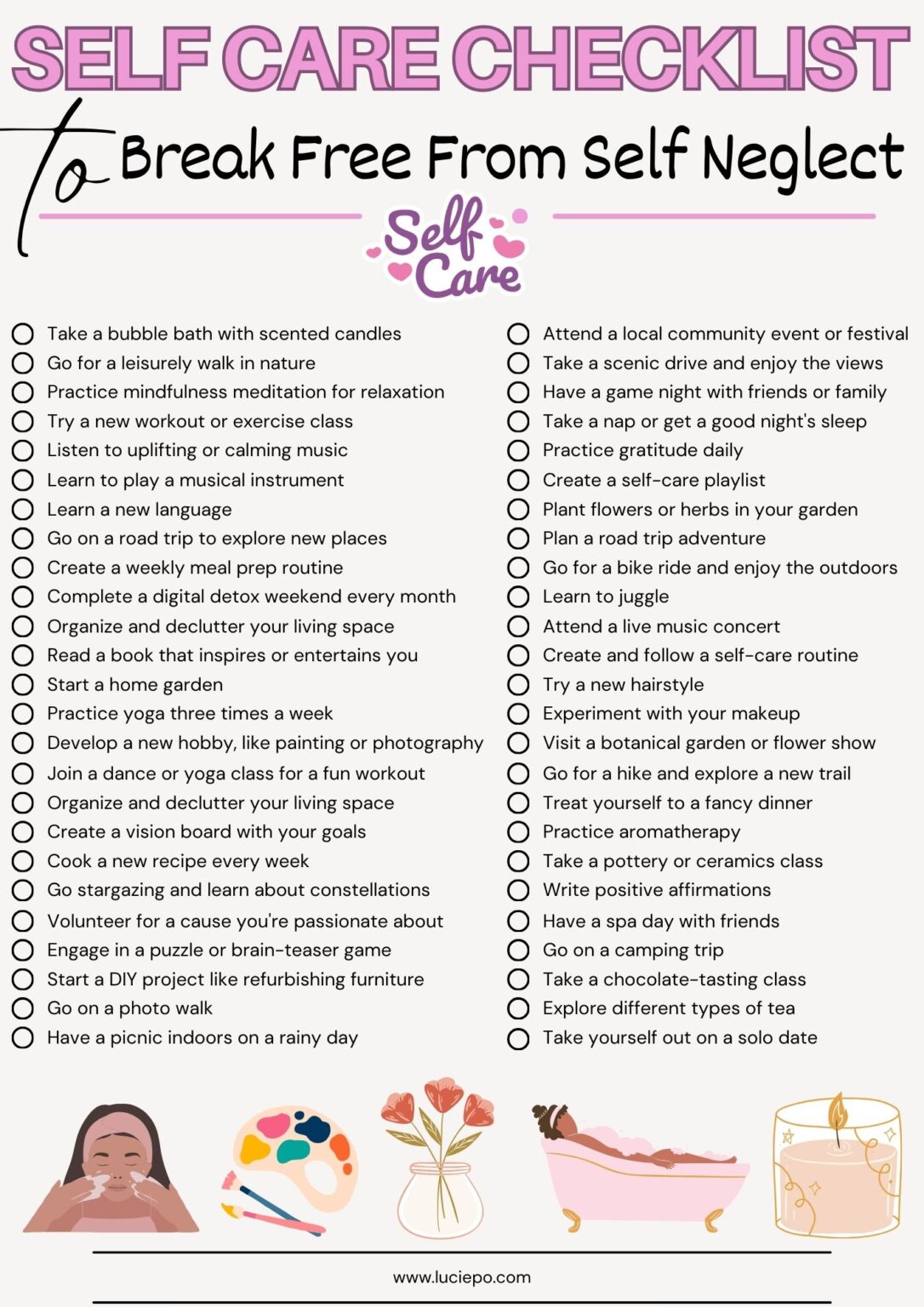 List Of 101 Easy and Fun Self-Care Activities for Adults